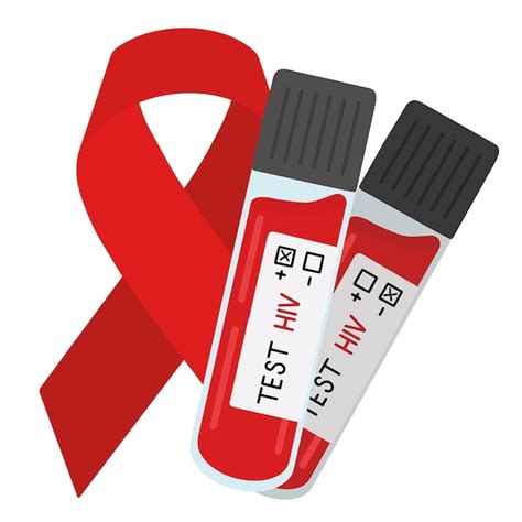 Premium Vector Hiv Test Test Tubes For Hiv Hiv Red Ribbon