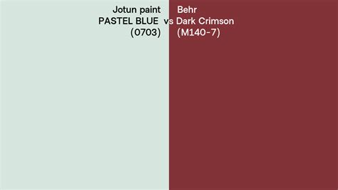 Jotun Paint Pastel Blue 0703 Vs Behr Dark Crimson M140 7 Side By
