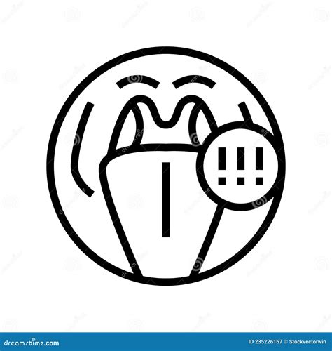 Tonsils Adenoid Problems Color Line Icon Human Diseases Vector
