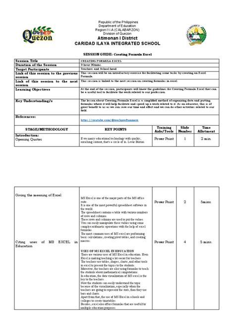 Sg Creating Formula Excel Pdf Microsoft Excel Spreadsheet