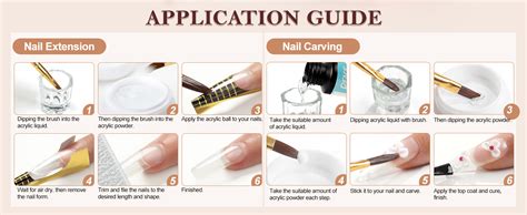 Peacecolor Acrylic Nail Kit For Beginners White Clear Pink Colors