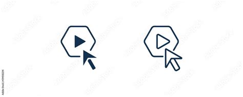 Press Play Button Icon Outline And Filled Press Play Button Icon From