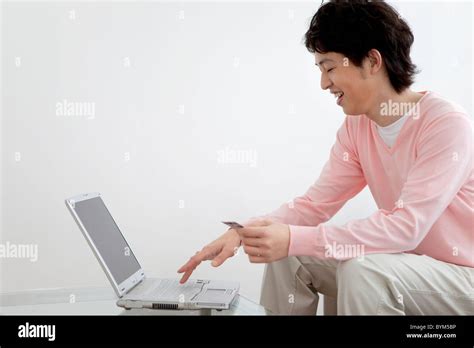 A Man Using PC Stock Photo Alamy