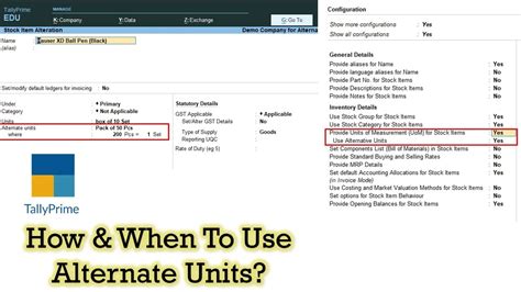 Understanding Alternate Units In Tally Prime And Tally ERP