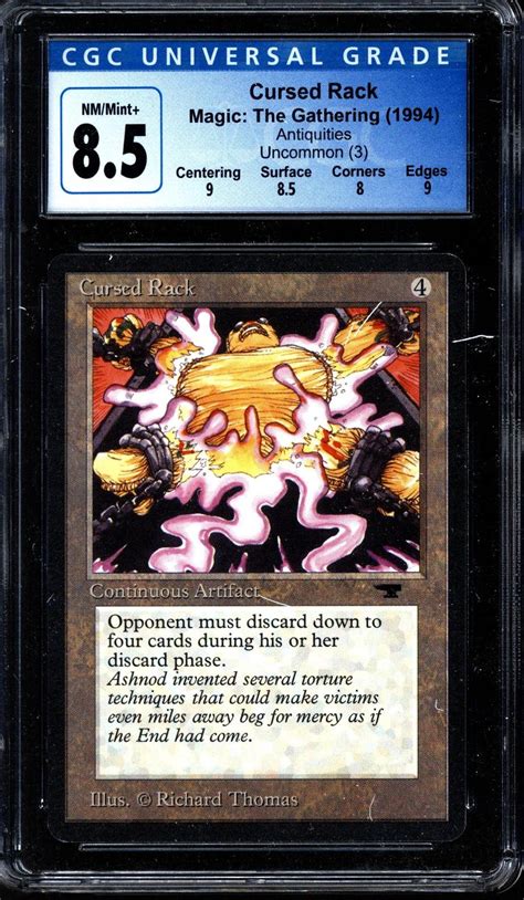 Magic The Gathering Antiquities Cursed Rack Cgc 85 Near Mint Nm Da