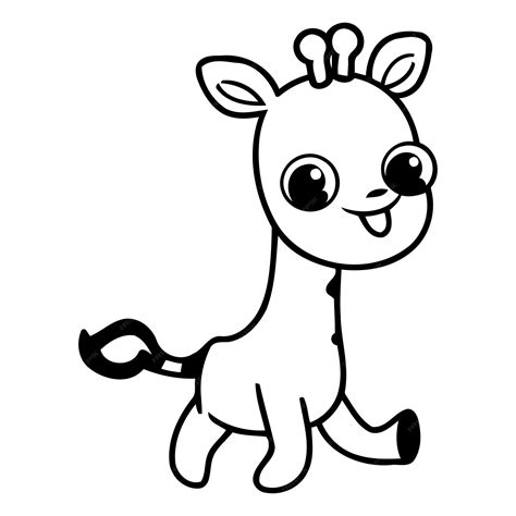 Cute Cartoon Giraffe Character Vector Illustration Isolated On White