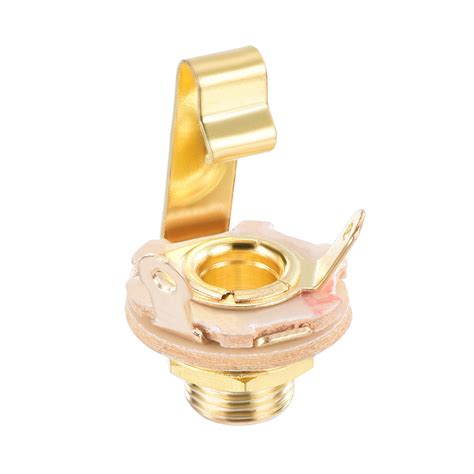 Uxcell Guitar Input Jack 1 4 Stereo Jack Mono Panel Mount Socket Gold