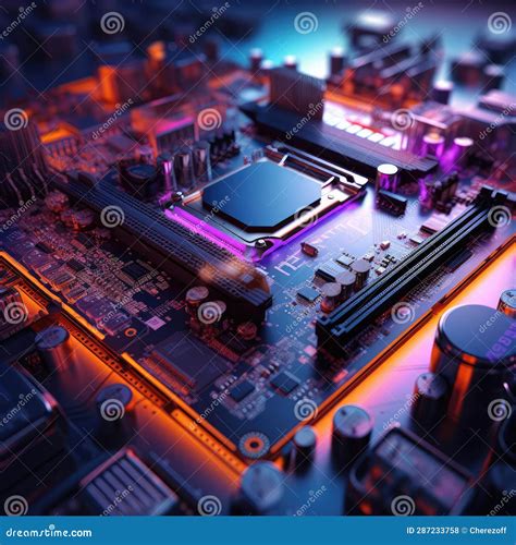 CPU On The Motherboard Stock Photo Image Of Engineering 287233758