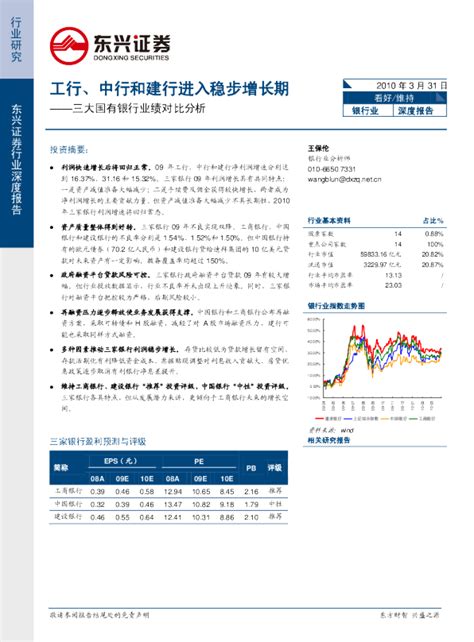 三大国有银行业绩对比分析：工行、中行和建行进入稳步增长期