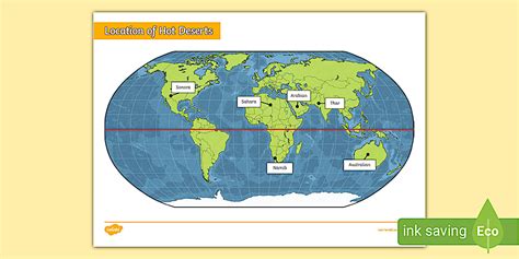 Location Of Hot Deserts Display Poster Twinkl