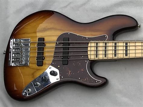 Warmoth Custom Jazz Bass Deluxe 5 Sunburst Assembled By Rob Reverb