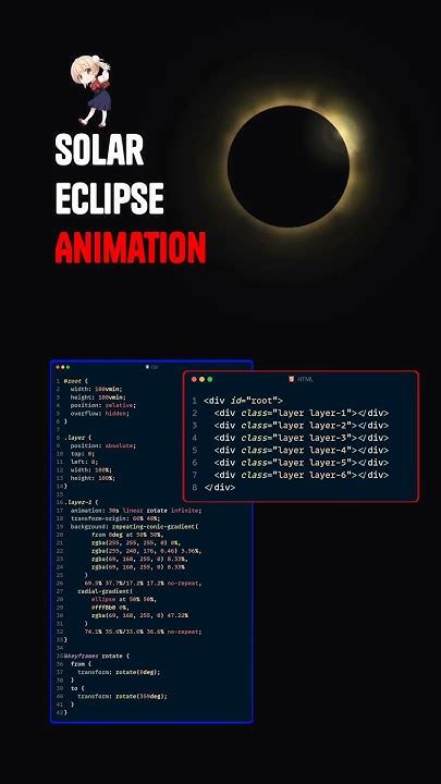 How To Create Solar Eclipse Animation Using Css And Html Html Css