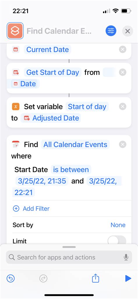 How Do I Pass A Date Variable To Find Calendar Events Where Rshortcuts