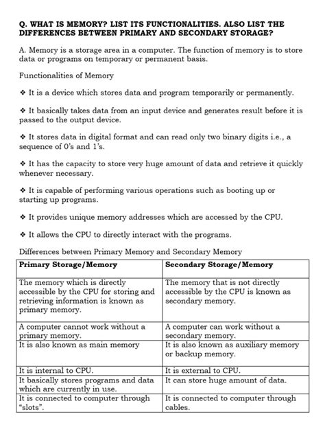Memory 1 Pdf Computer Data Storage Read Only Memory