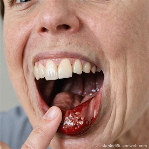 Oral Aphthous Ulcer On Tongue Stable Diffusion Online