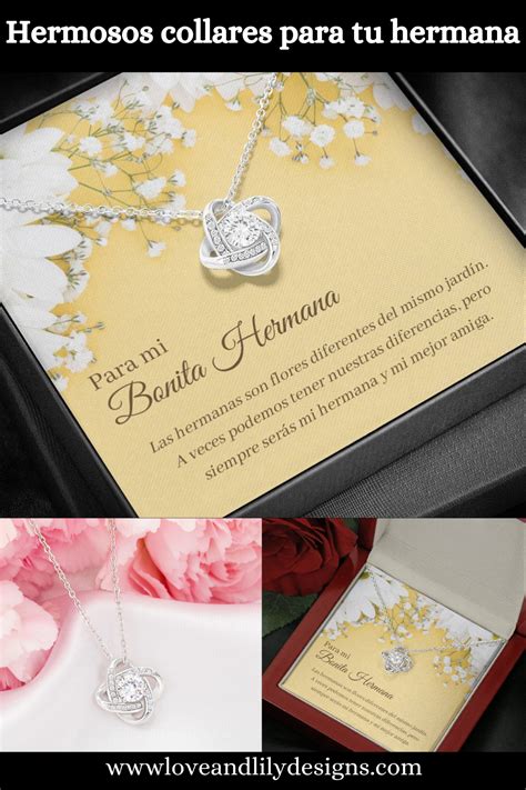 Bonita Regalo Hermana Collar Carta Spanish Sister T Artofit