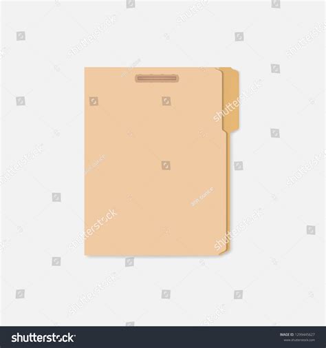Closed File Folder Cut Tab Interior Stock Vector Royalty Free