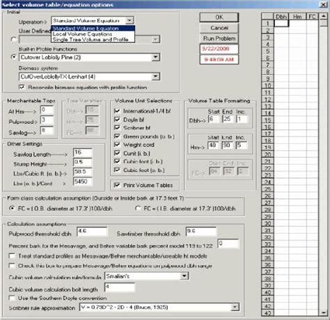 Tree Volume And Weight Calculator Tvolwt Problem Definition Setup Download Scientific Diagram