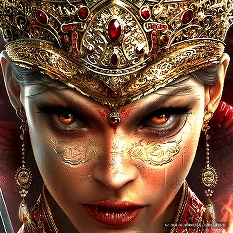 Ai创作图写实人物插画 半面妆人物 皇后插画 Cgi艺术 Cg艺术 手绘女王人物 Cg绘画作品 雅典娜头像 女王人物画 Cgi艺术品 彩妆人物欣赏 玄幻奇幻时尚插画 写实人物设计 质感合成风