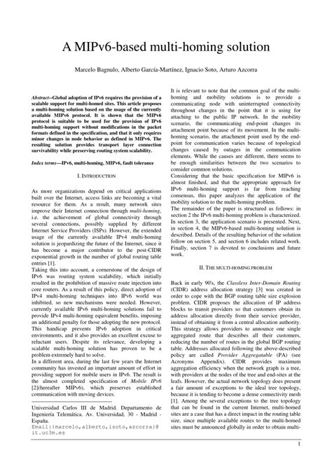 Pdf A Mipv6 Based Multi Homing Solution