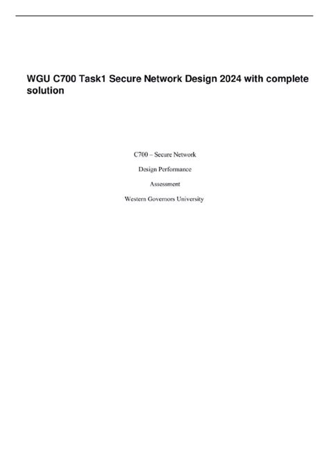 Wgu C700 Task1 Secure Network Design 2024 With Complete Solution Wgu