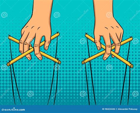 Puppeteer Hands Controlling Puppets Manipulator Concept Worker Being Controlled By Puppet