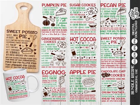 Bundle Recipe Svg Kitchen Svg Bundle Chocolate Chip Cookie Etsy