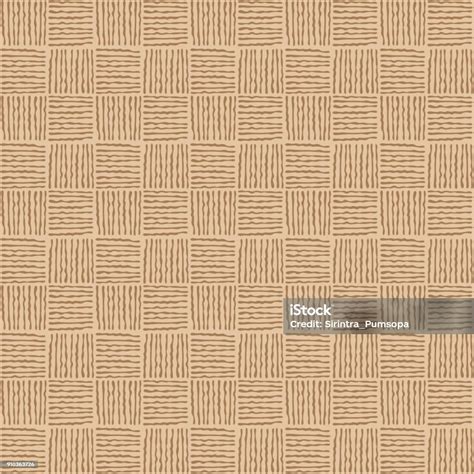 현실적인 그래픽 디자인 바탕 화면 배경에 대 한 크림 및 갈색 직물 섬유 소재 질감 패턴입니다 완벽 한 장식입니다 벡터 일러스트 레이 션 리넨에 대한 스톡 벡터 아트 및
