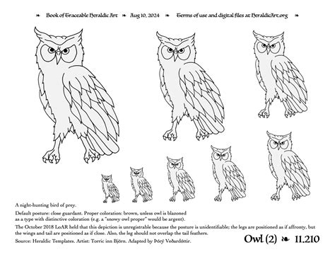 Owl Traceable Heraldic Art