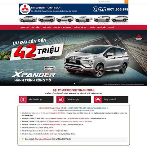 Mẫu website bán xe Mitsubishi SONQB Solutions