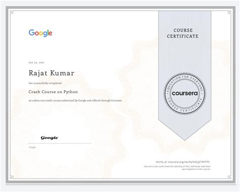 Rajat Kumar Hehim On Linkedin Successfully Completed Crash Course On Python Gnang A
