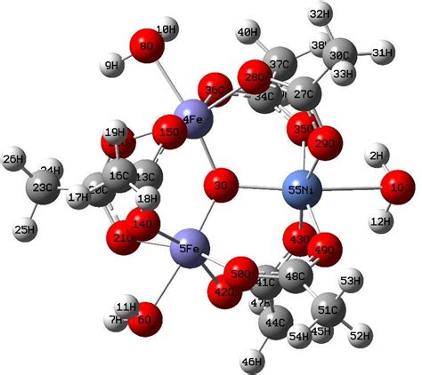 Optimized Structure [fe 3 2 Ni 2 O Ch 3 Coo 6 H 2 O 3 ] The