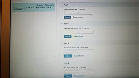 Solved Part A Write Isotopic Symbols Of The Form X A For Chegg