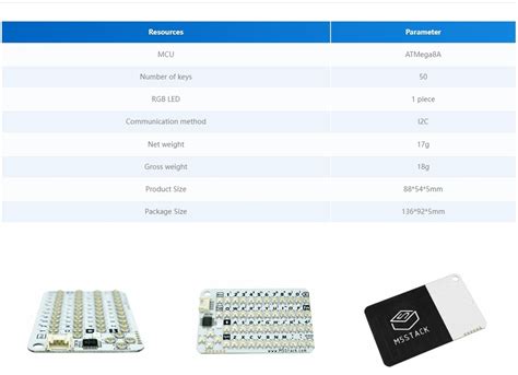 M5Stack Official CardKB V1 1 Mini 50 Key QWERTY Keyboard Unit With