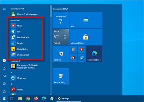 How To Hide Most Used Apps In The Start Menu On Windows