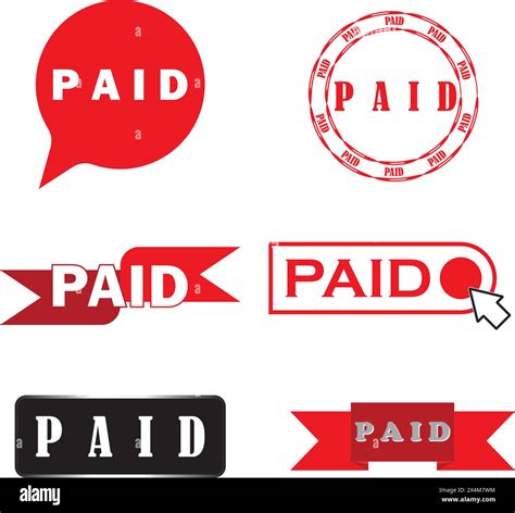 Paid Icon Vector Illustration Symbol Template Stock Vector Image And Art