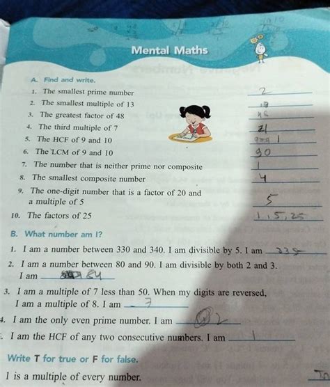 mental maths a find and write 1 the smallest prime number 2 the small