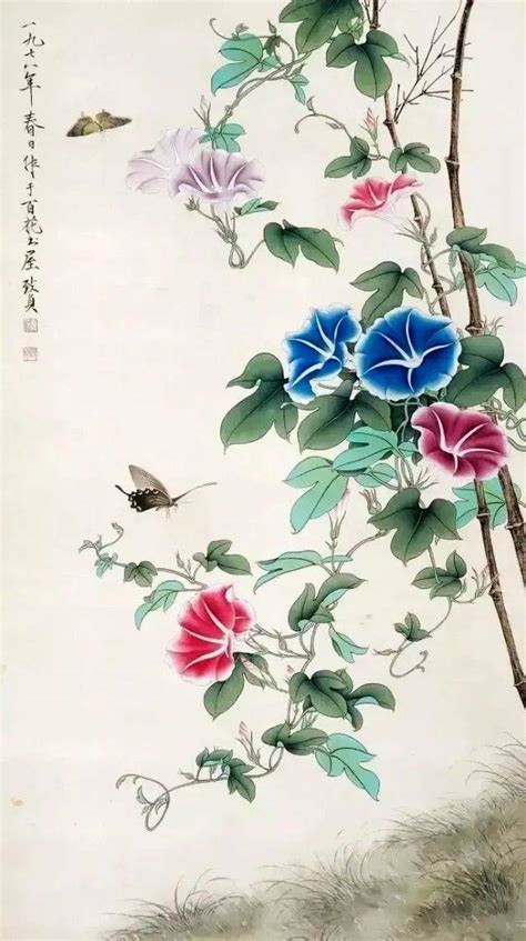 【中华文化】国画中的牵牛花，美不胜收！郎世宁齐白石田世光