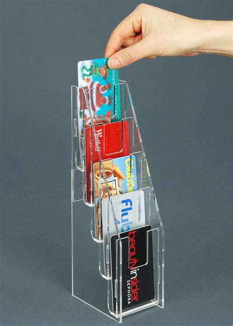 Vertical business card holder features 5 tiers of shelving to hold ...