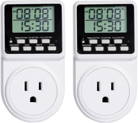 Indoor Digital Infinite Repeat Cycle Intermittent Outlet Timer Plug 24 Hour Programmable Timed