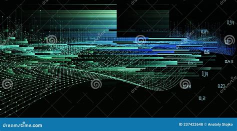 Abstract Technology Background With Polygonal Technology Grid And Data