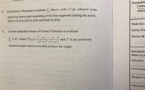 solved 5 use green s theorem to evaluate