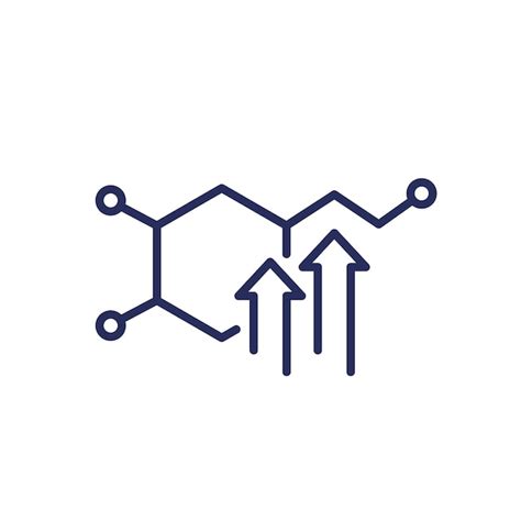 Icono De Línea De Alto Nivel De Dopamina Con Una Molécula Vector Premium
