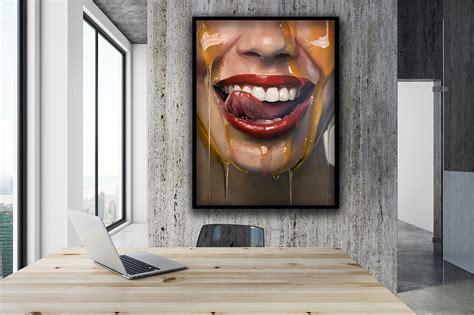 Woman Sticking Her Tongue Out Canvas Wall Art Canvas Design Ready To