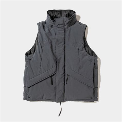 Side Slit Padding Vest Charcoal Mw Jkt23210 Meanswhile 公式オンラインストア
