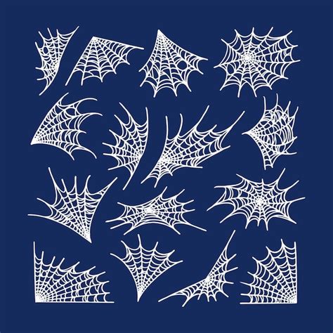 Premium Vector Spider Webs Vector Spooky Halloween Cobweb With