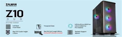 Amazon.com: Zalman Z10 Duo E-ATX Mid-Tower Premium Gaming PC Case, 4 x ...