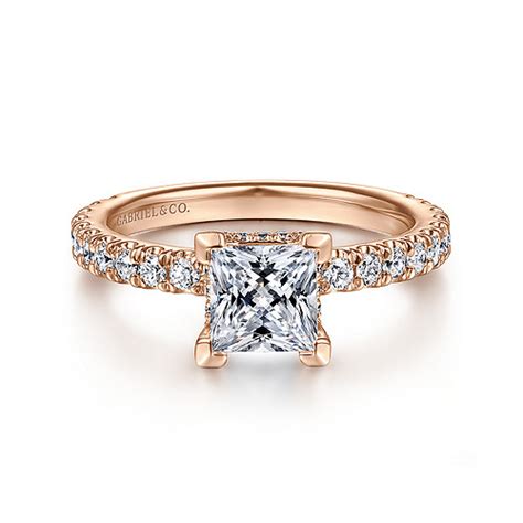 14k Rose Gold 1 Carat Marquise Hidden Halo Diamond Engagement Ring