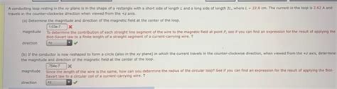 Solved A Conducting Loop Resting In The Xy Plane Is In The Chegg