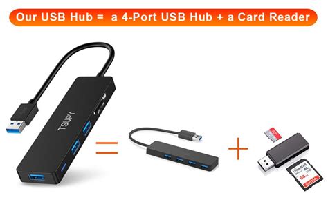 Usb Hubb 30 Tsupy Usb Splitter 5 I 1 Usb Förlängningsadapter Med 3